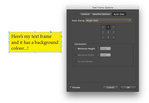 AUTO-SIZING TEXT FRAMES IN INDESIGN - Highlander Training